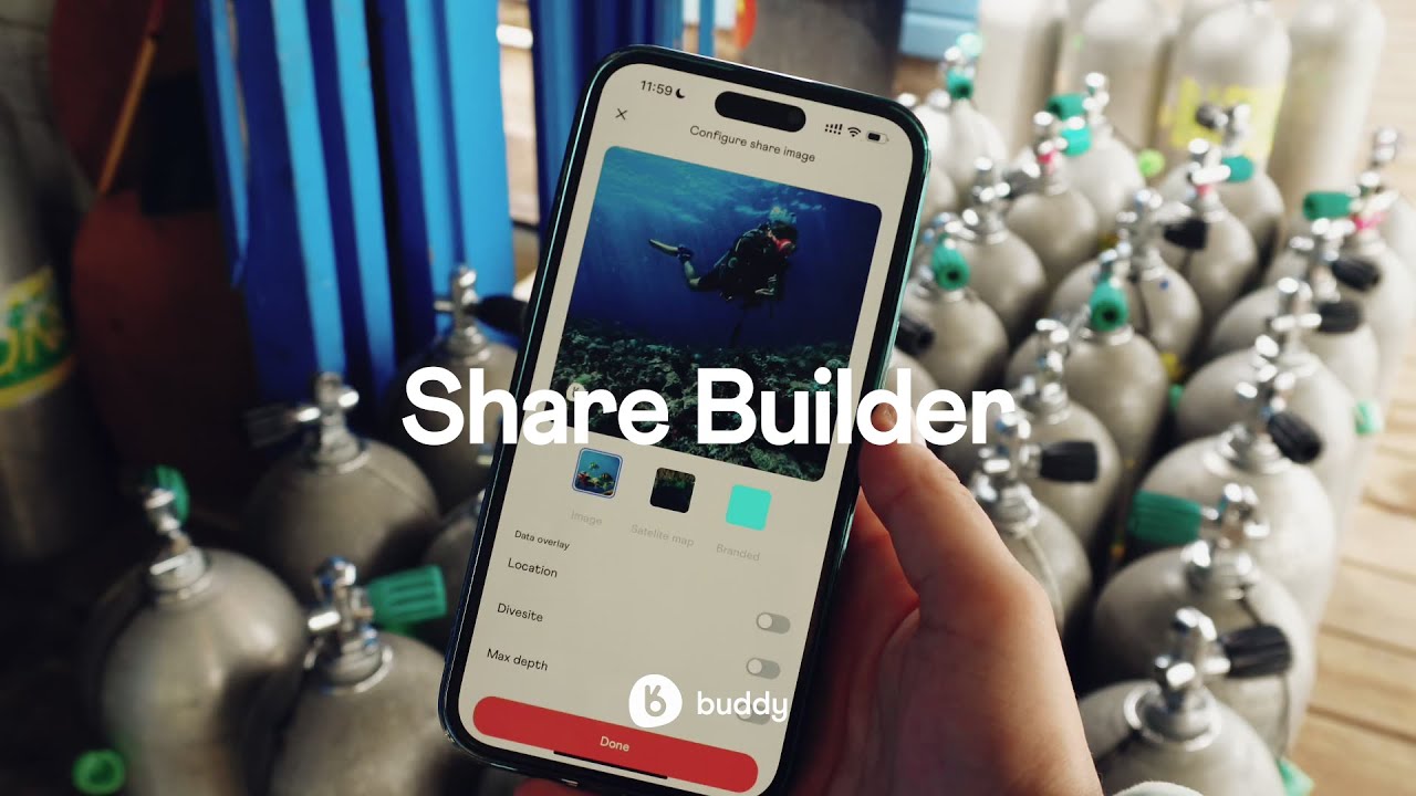 Share Builder in the Buddy app: Customize and Share Your Dive Log Details on Social - YouTube