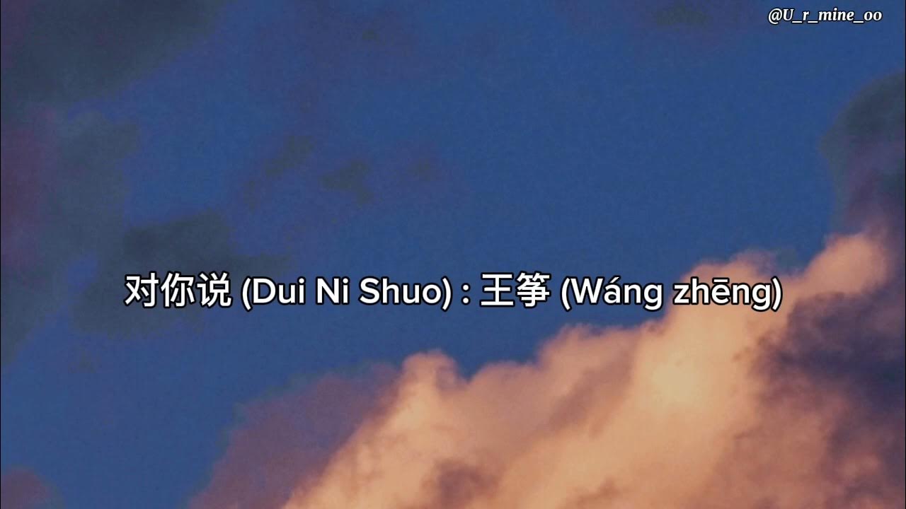 对你说 (dui ni shuo) : 王筝 (Wang zhēng) - YouTube