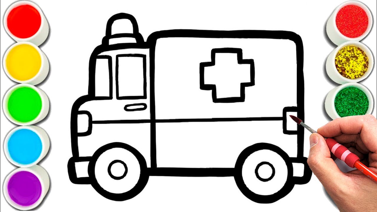 Ambulance Drawing Colour For Kids