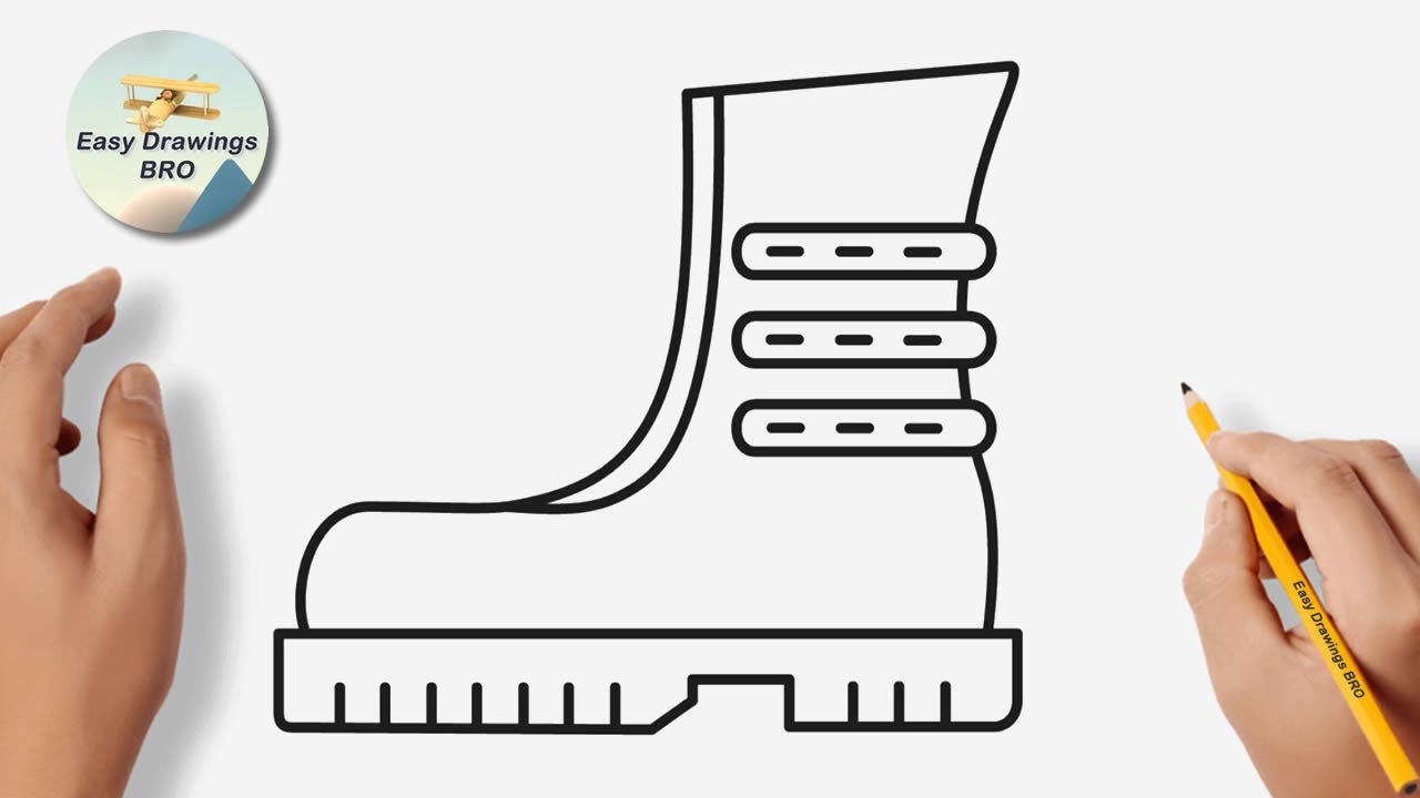 Drawing boot tutorial | How to draw a boot | Easy Drawings BRO - YouTube