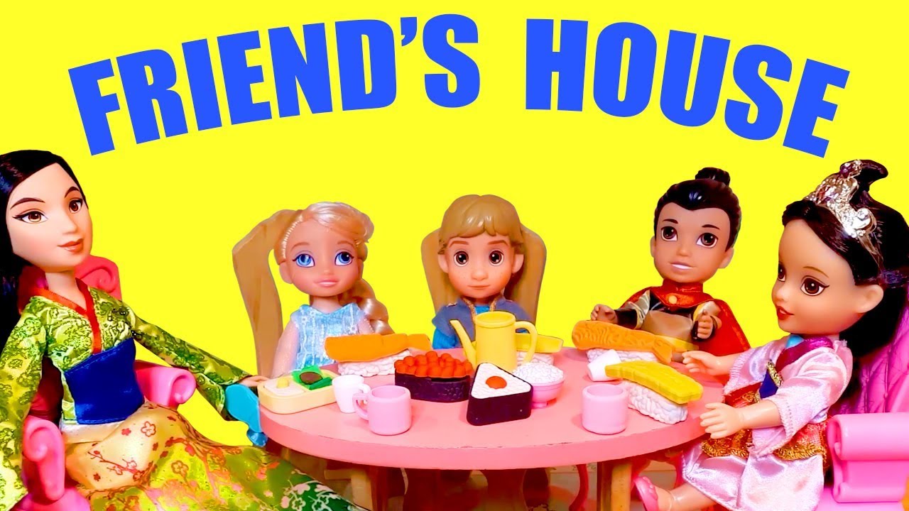 FRIENDS HOUSE! - Elsa and Anna and Kristoff Toddlers go to Jasmine's ...