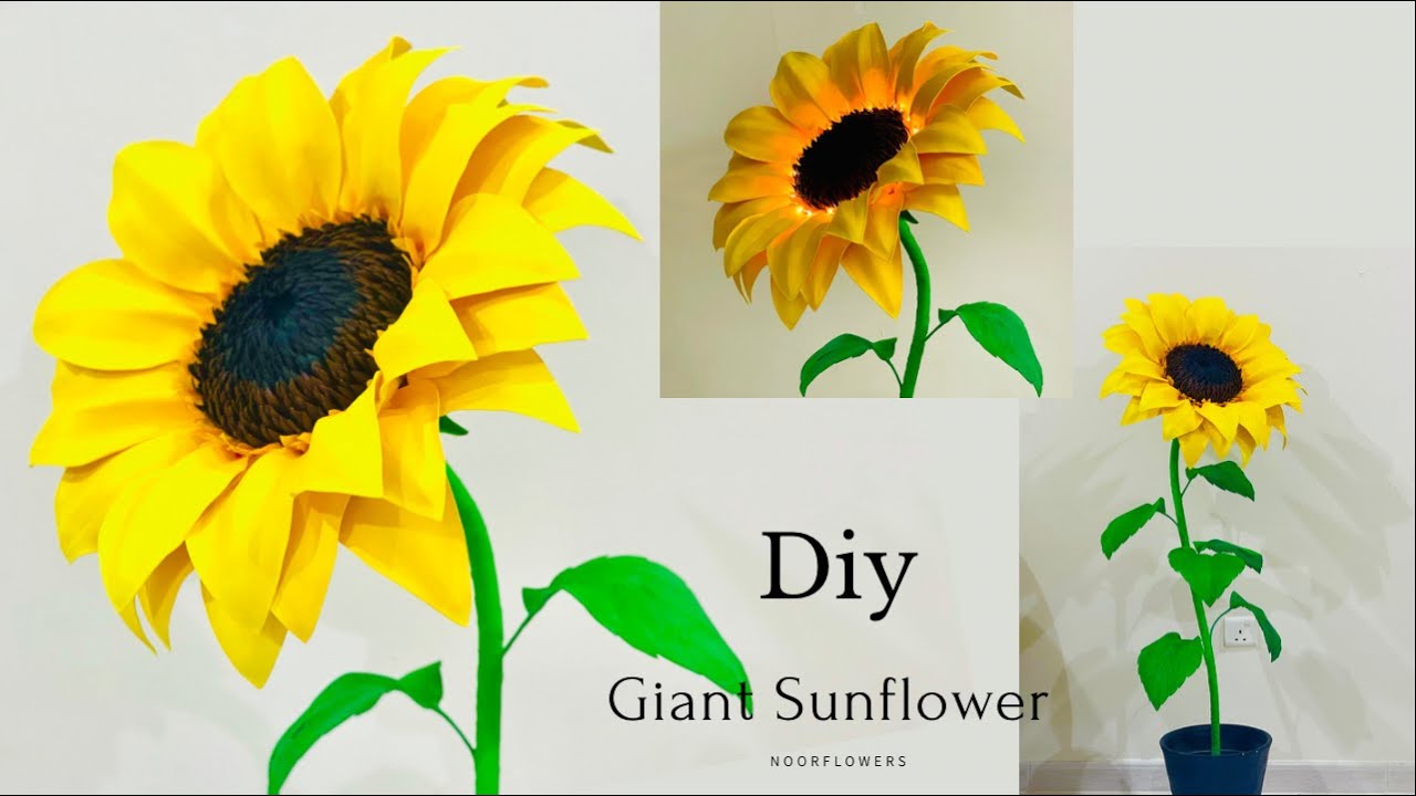 DIY Giant Sunflower Tutorial || Flower art || Flower craft || - YouTube