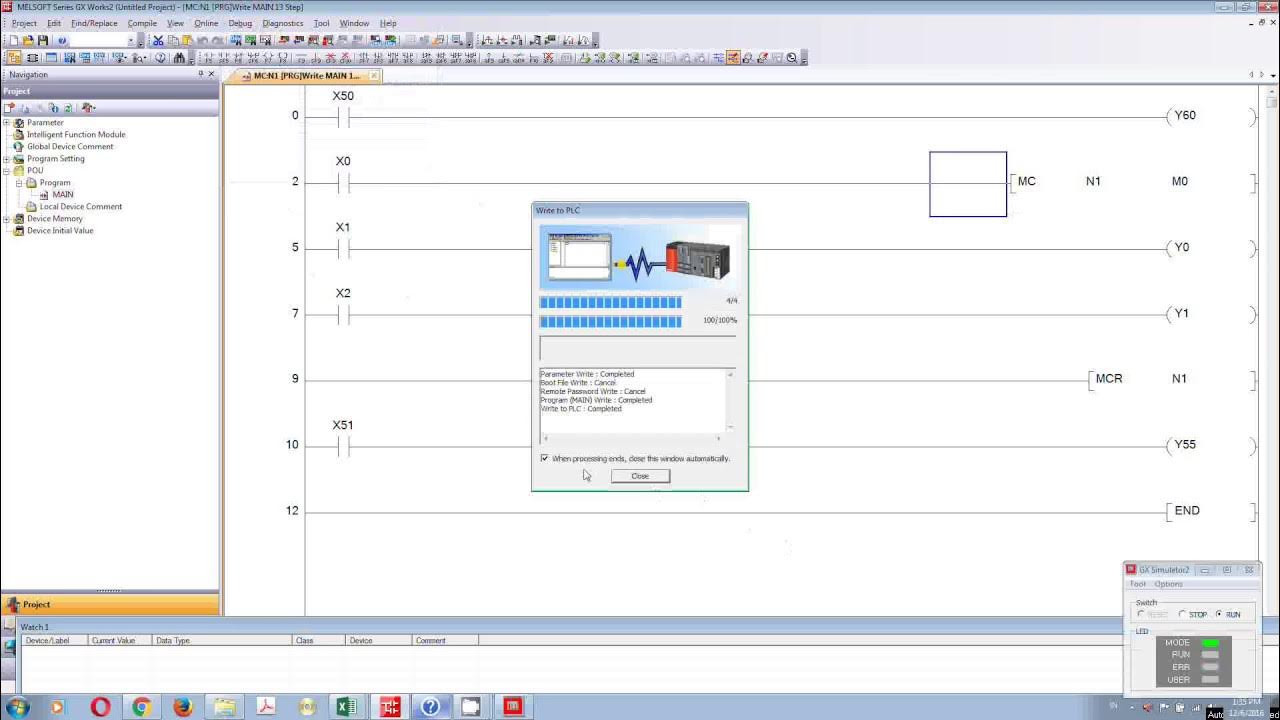 HOW TO MAKE MASTER CONTROL INSTRUCTION PLC MITSUBISHI PROGRAM - YouTube