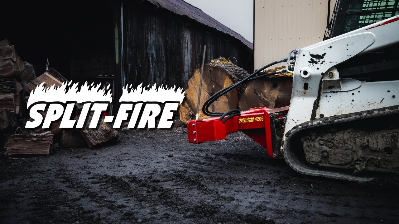 SPLIT-FIRE 4206: A skid steer mounted Log Splitter - YouTube