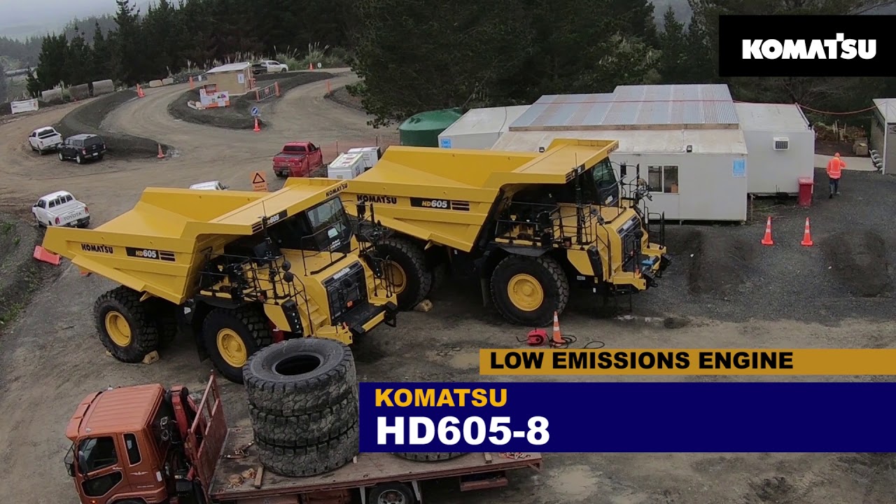 Komatsu NZ PC1250 Excavator & HD605-8 Dump Truck - YouTube