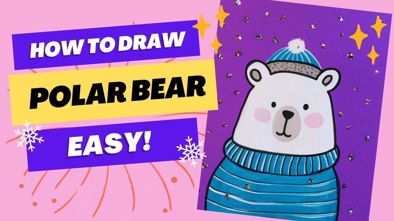 Easy Polar Bear For Kids! How to Draw Bear. Cómo dibujar un oso - YouTube