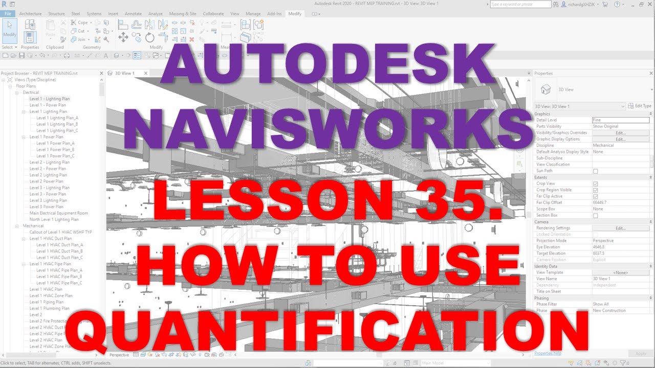 LEARNING NAVISWORKS: LESSON 35 HOW TO USE QUANTIFICATION - YouTube