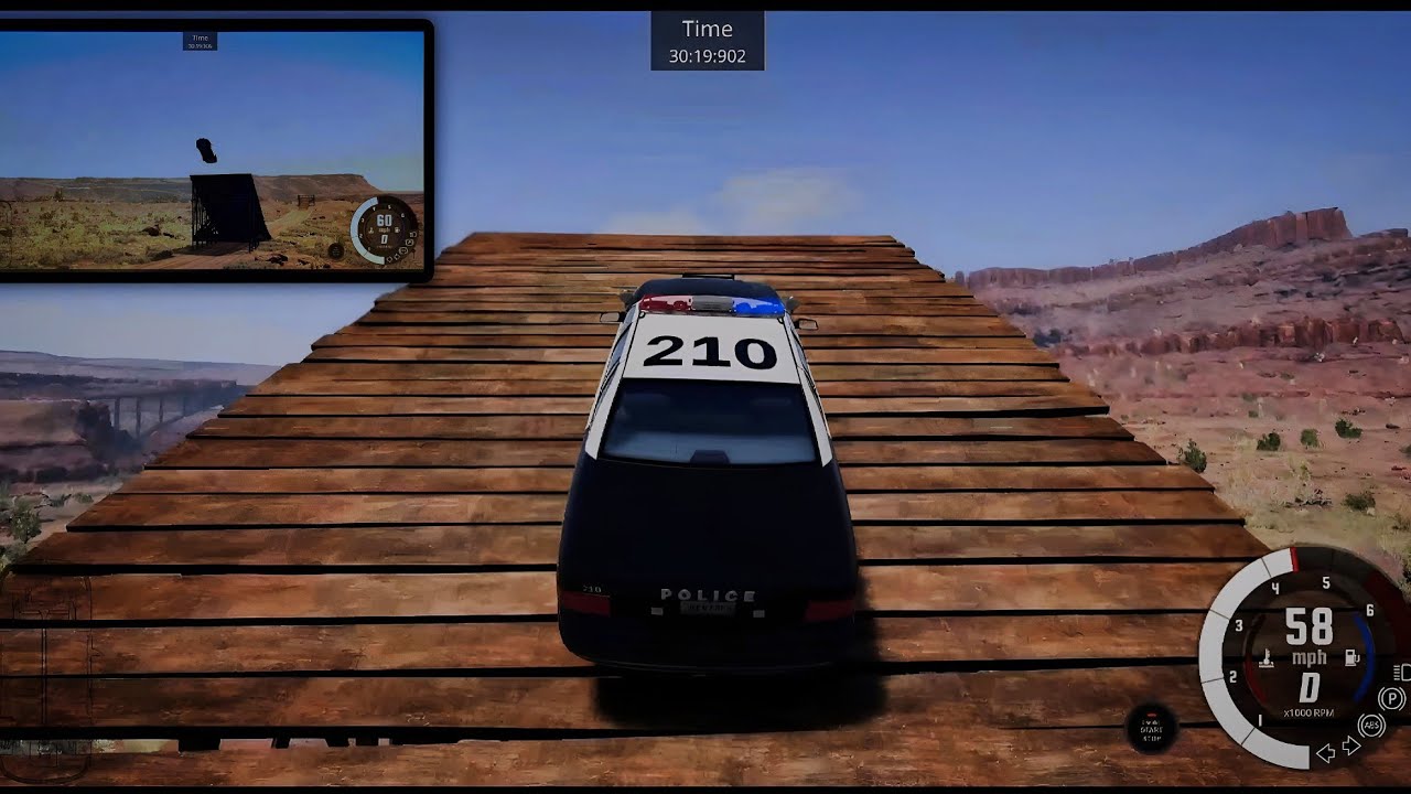 Realistic Car Highway Stunts - Ramp Car High Jump 3D - {BeamNG.Drvie ...