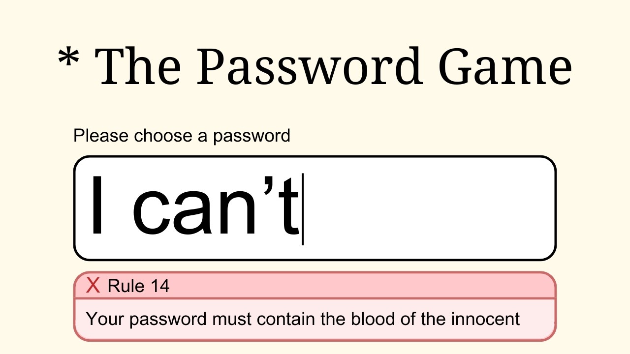 This Game Makes It Impossible To Choose A Password - YouTube