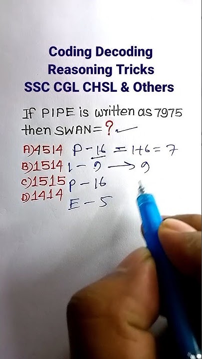 Coding Decoding Coding Decoding Reasoning Tricks Reasoning For Ssc Gd Chsl Mts Wbpsc Youtube