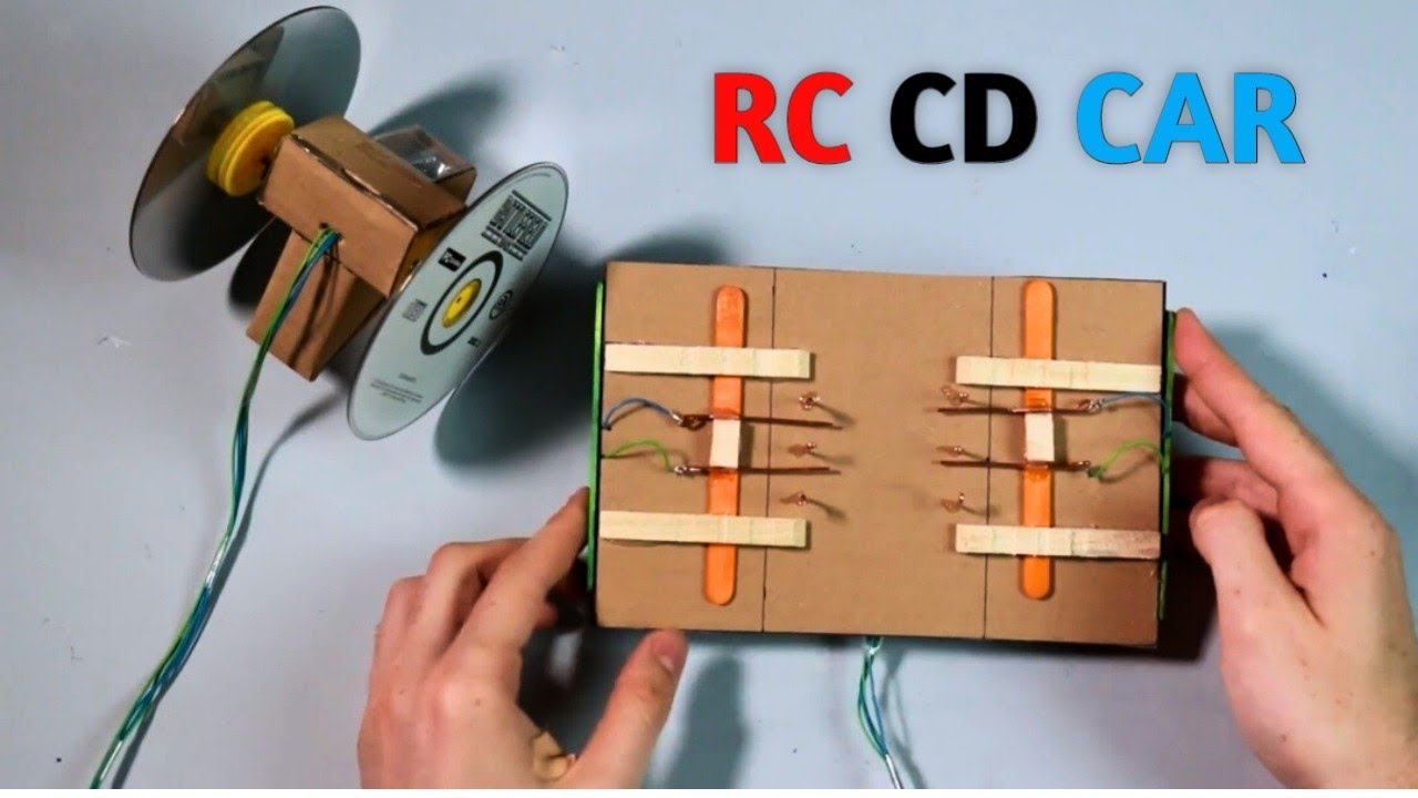 how to make a rubber band car with cd wheels | CD craft easy at home ...