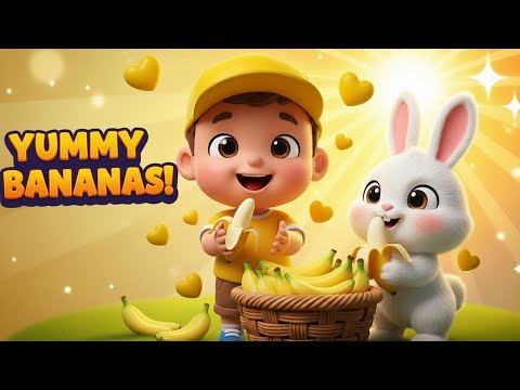 Banana Song for Kids🍌✨ | Yummy Banana Eating Song | Fruit Song for Kids