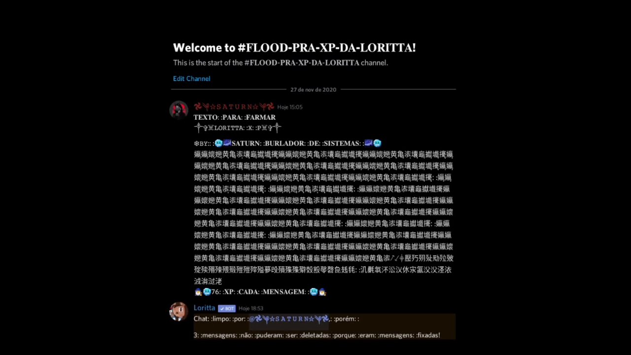 NOVO TEXTO PARA UPAR LEVEL NA LORITTA E MEE6!!!! DISCORD, 80 De xp por ...