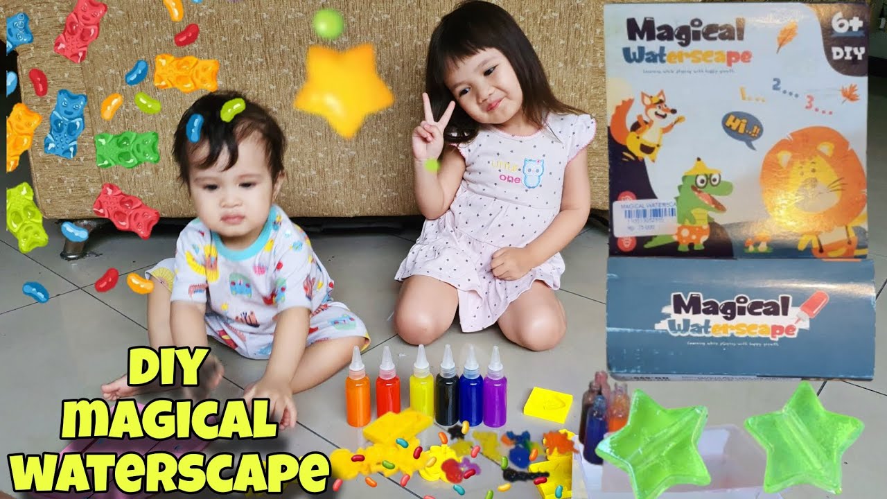 aleesha bermain Diy magical waterscape | fun water play for kids - YouTube
