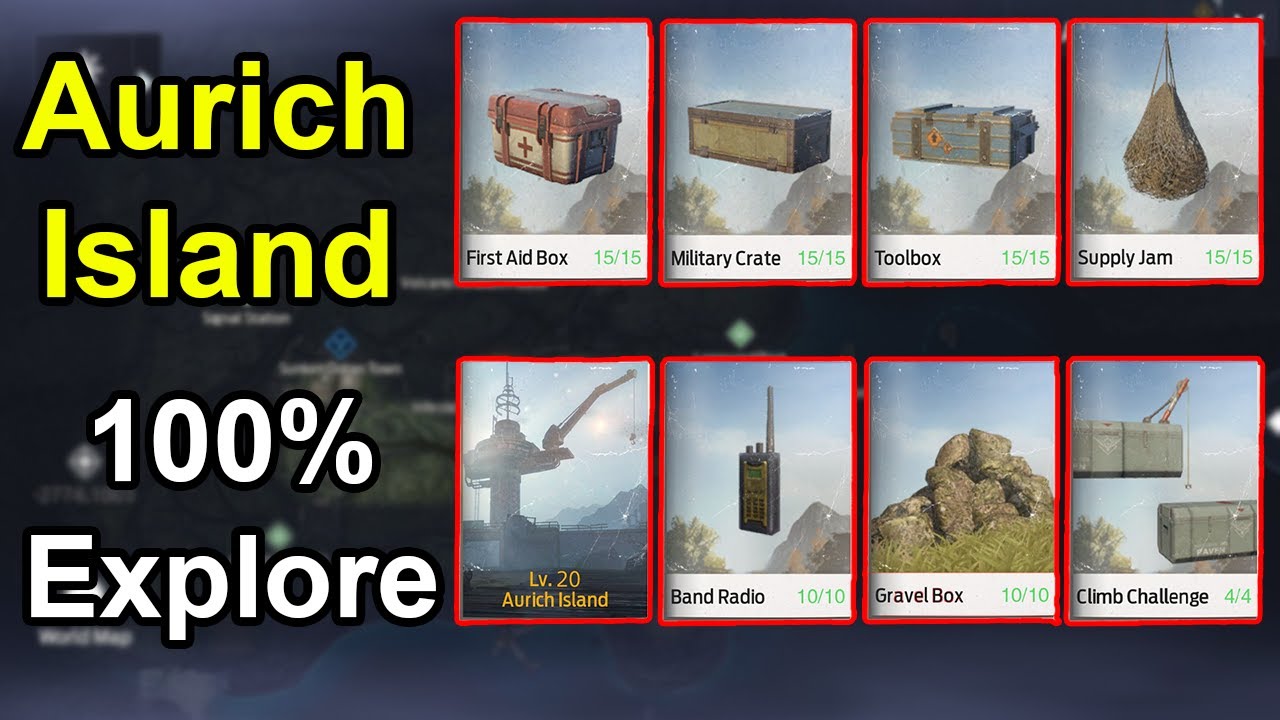 Undawn Aurich Island 100% Exploration / All Toolbox, Supply Jam , First ...