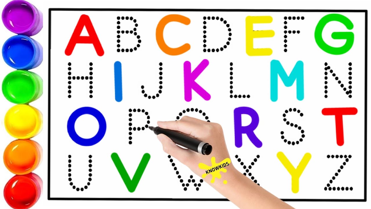 Let's trace & write uppercase ABCD for preschool toddlers and kids ...
