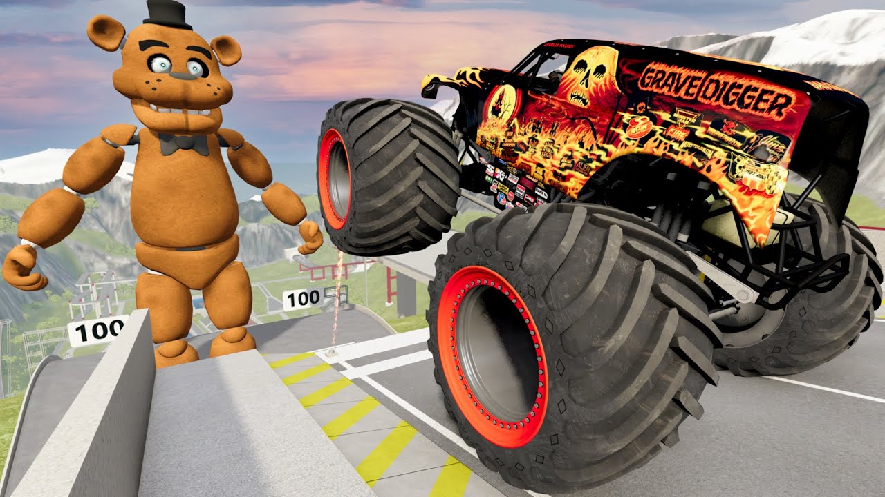 Monster Truck Crashes Into Five Nights At Freddy's | BeamNG Drive - YouTube