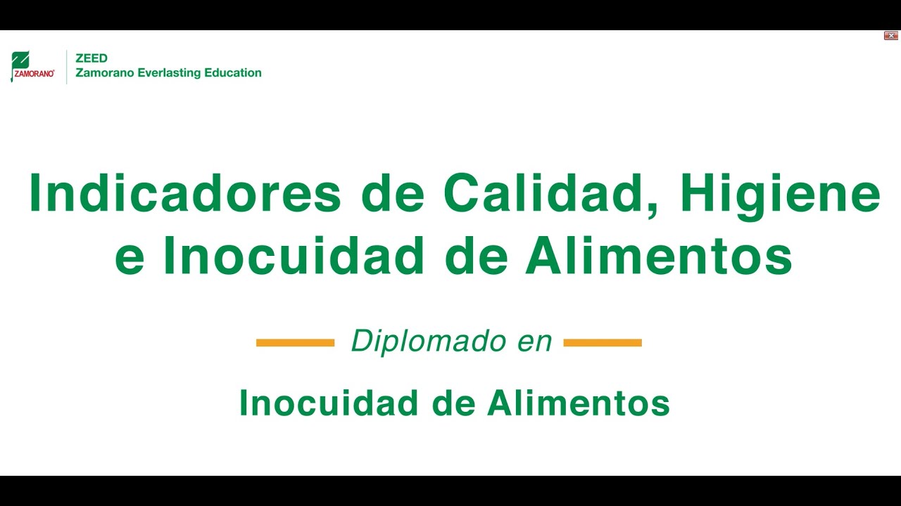 Indicadores de calidad, higiene e inocuidad de alimentos - YouTube