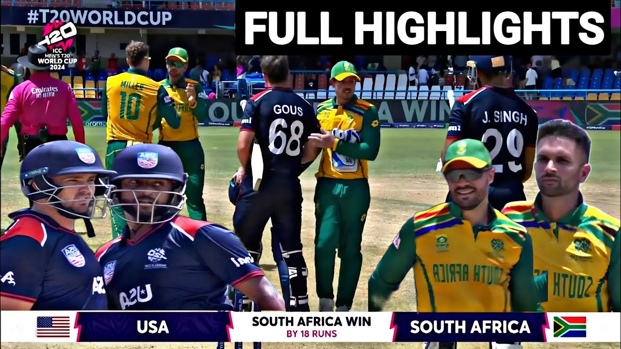 South Africa vs USA T20 World Cup 2024 Super 8 Full Match Highlights ...