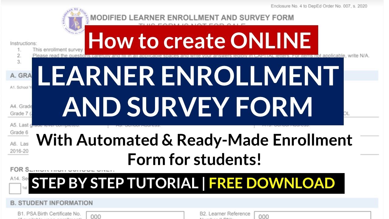 HOW TO CREATE ONLINE LESF FOR SY 2021-2022: Step by Step Tutorial - YouTube