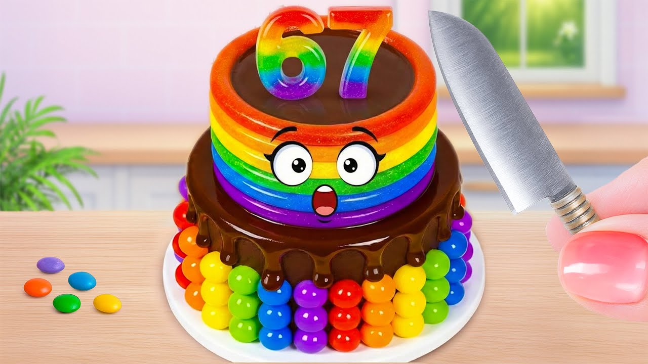 Amazing Rainbow Number Cake 67 🌈🍫 Cutest Mini Chocolate Cake Decorating ...
