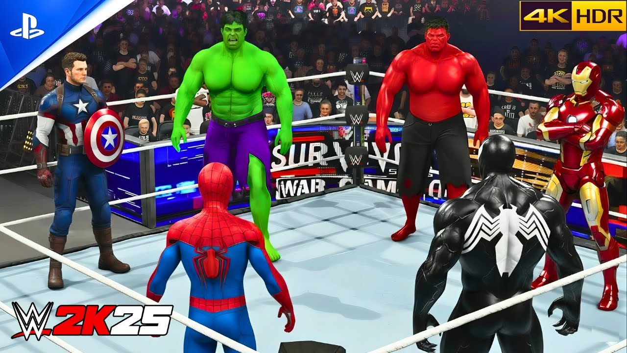 Best Marvel Avengers Elimination Match - WWE 2K25 - YouTube