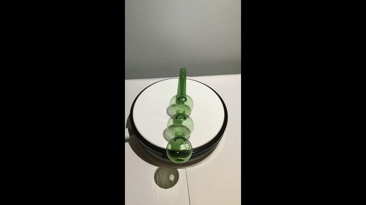 PYREX 8 INCHES GLASS OIL BURNER PIPE COLOR TRIPLE BUBBLES FANCY DESIGN ...