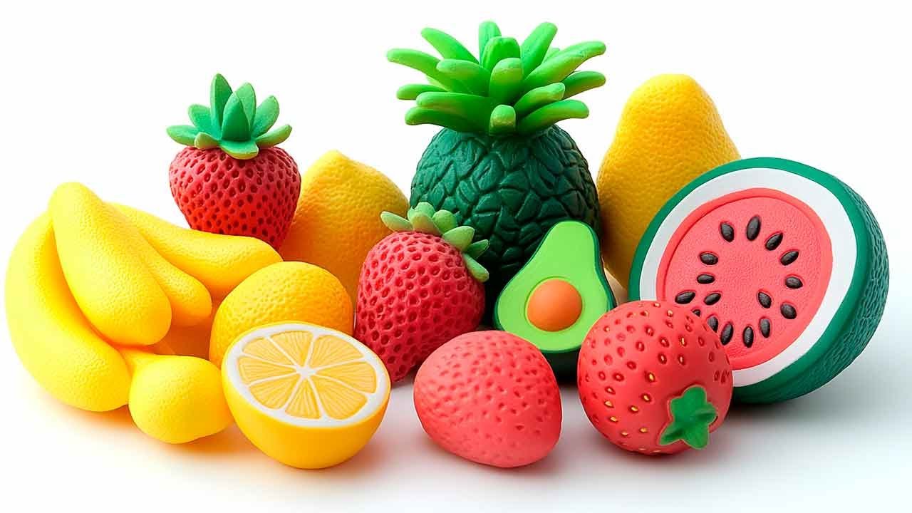 Learn Fruits Names with Squishy Toys | Learn Colors with Fruits Toys ...
