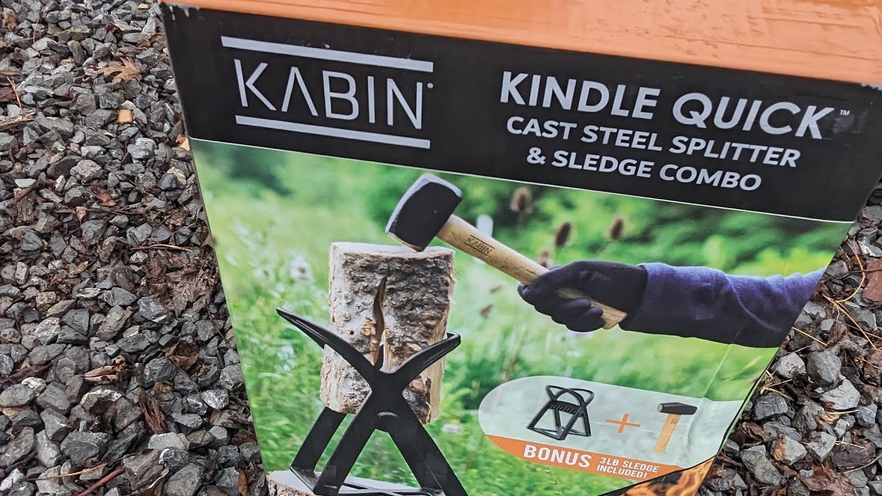 "How to split firewood 101" Kabin Kindle Quick Splitter - YouTube