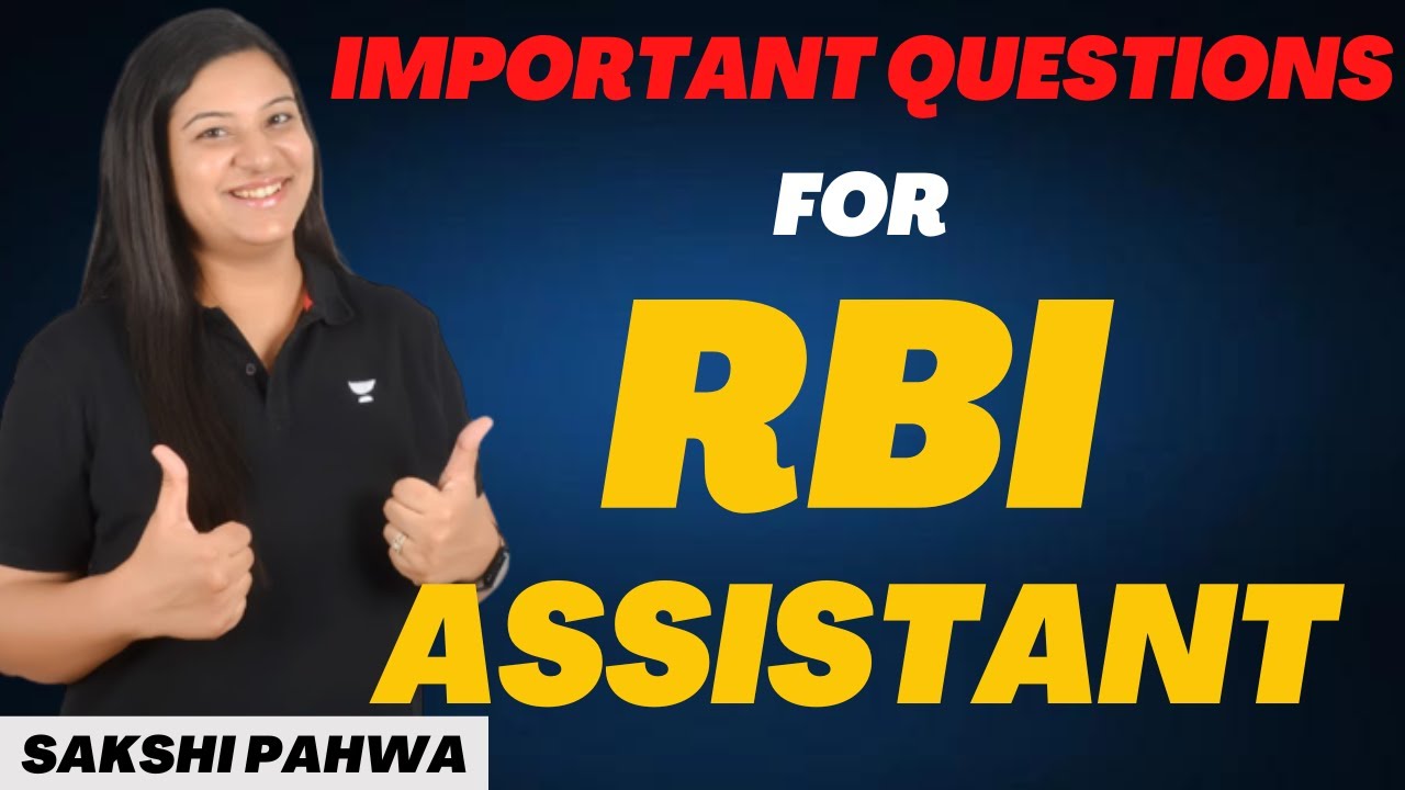 RBI Assistant 2023 [Important Practice Questions] - 4 | Sakshi Pahwa ...