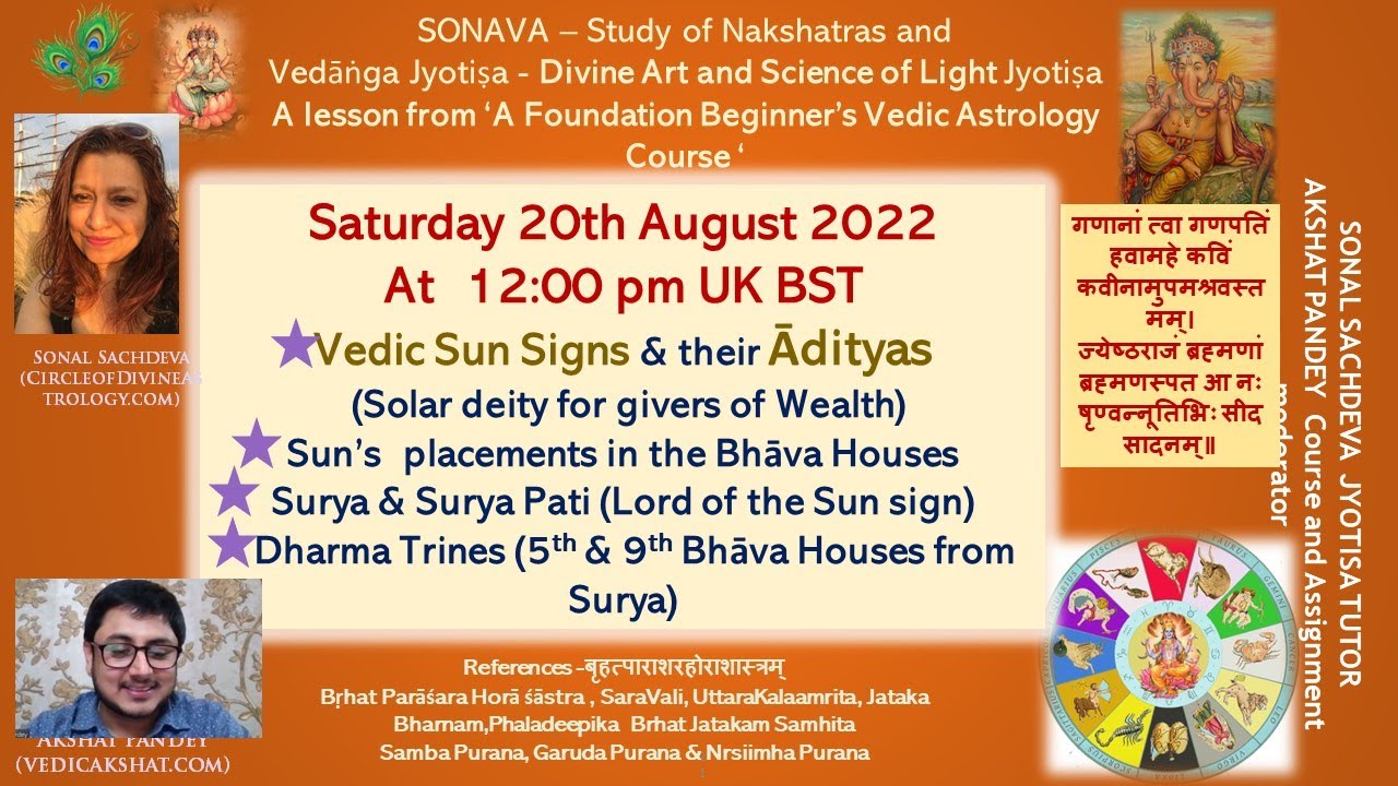 Sonava Series on Vedanga Jyotisha - Sun Surya & its placements Part 1 ...