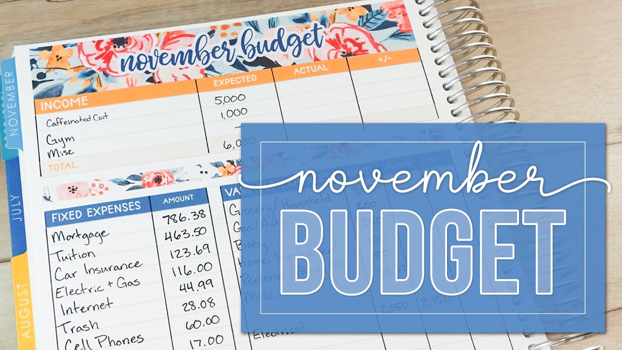 November Budget - Every Dollar Household Budget Using REAL NUMBERS ...