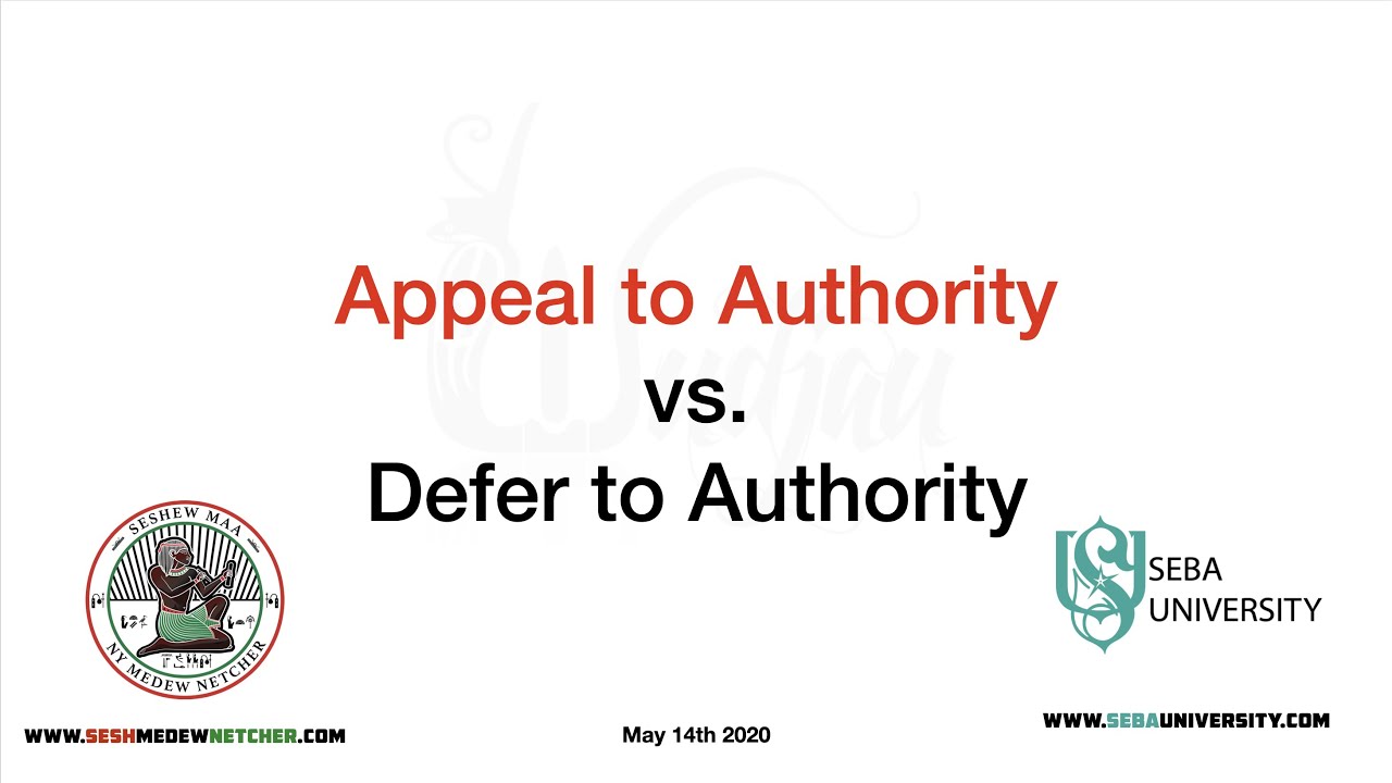 Appeal to Authority vs. Defer to Authority - What's the difference ...