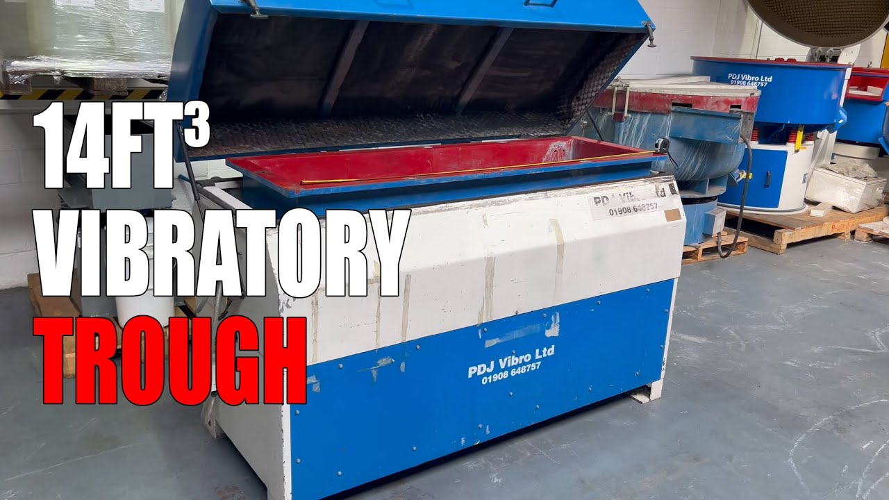 14ft³ Rectangular trough vibratory finishing machine - YouTube