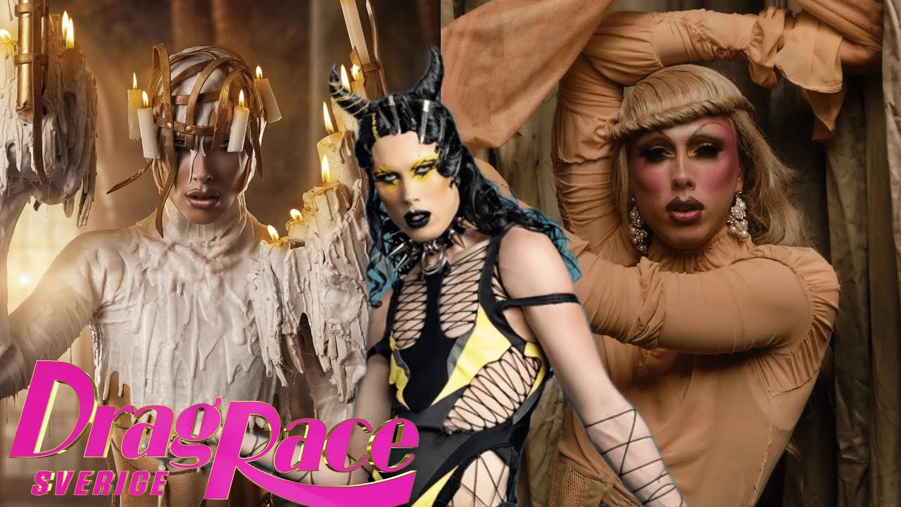 All Of Santana Sexmachine Runway Looks From Drag Race Sverige Season 1 - YouTube