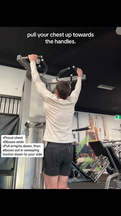 How To Assisted Wide Grip Pull Up Machine For Lats Teres Major Rear Delts Biceps Muscle