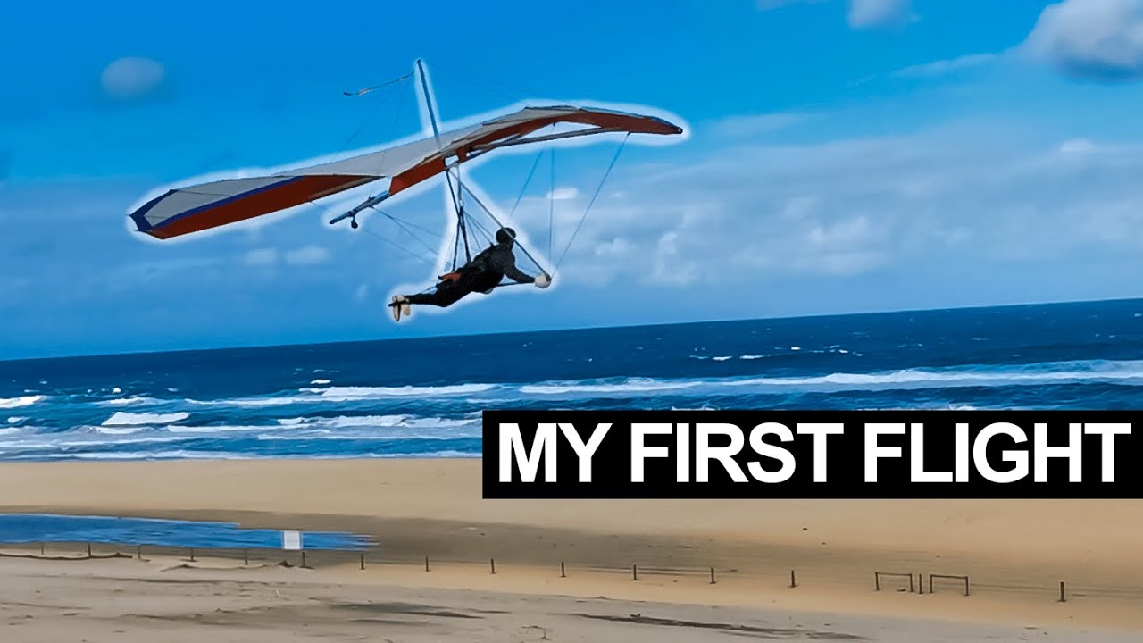 Hang Gliding Course Day 2 first flight dunes - YouTube