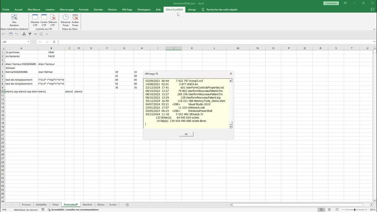 Démo de l' addin ExcelDNA dans Excel - YouTube