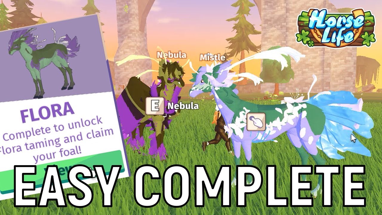 Flora Quests on EASY! Horse Life roblox - YouTube