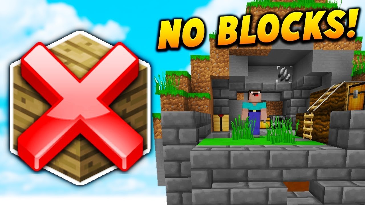 NO BLOCK CHALLENGE! BLOKSUZ OYNADIM! - Minecraft SKYWARS - YouTube