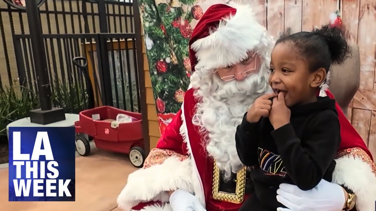 Santa visits the Blind Children's Center - YouTube