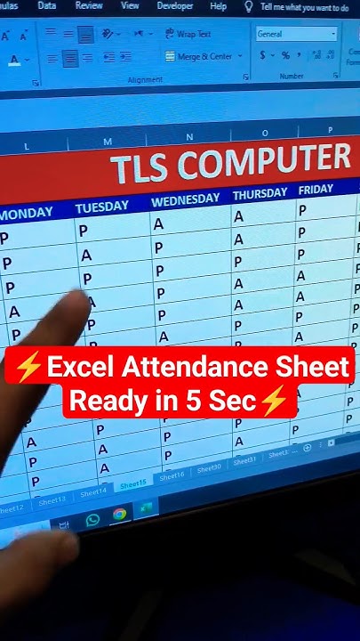 Excel Attendance Sheet Ready in 5 Sec🔥😲 #viral #excel #exceltips #computer - YouTube