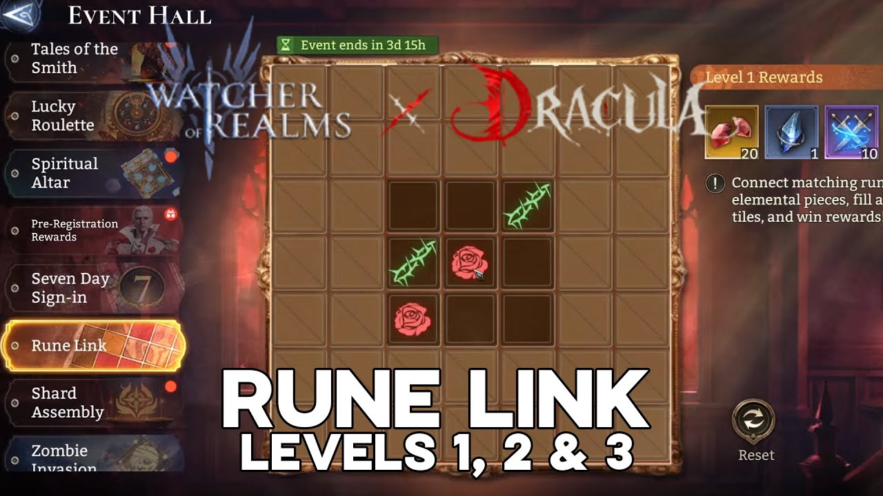 Dracula Event RUNE LINK Levels 1, 2 & 3 - Watcher of Realms - YouTube