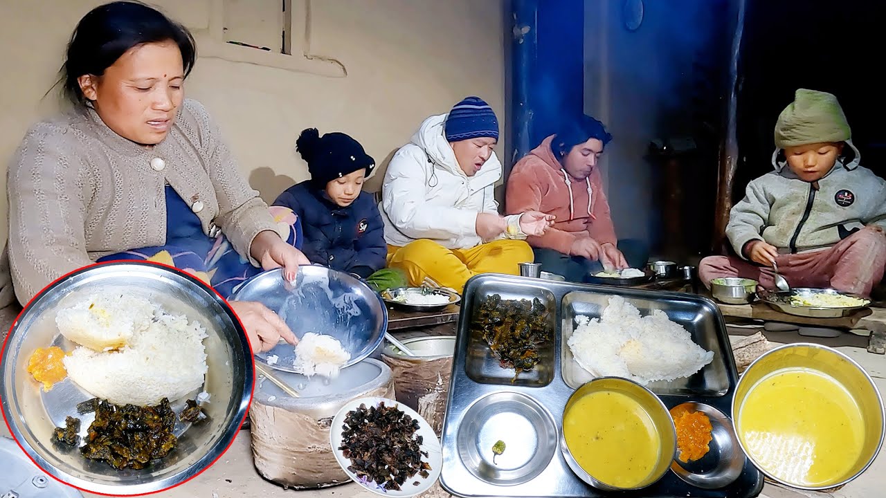 buff dry meat curry at our dinner || sarmila cooks dinner for all of us ...