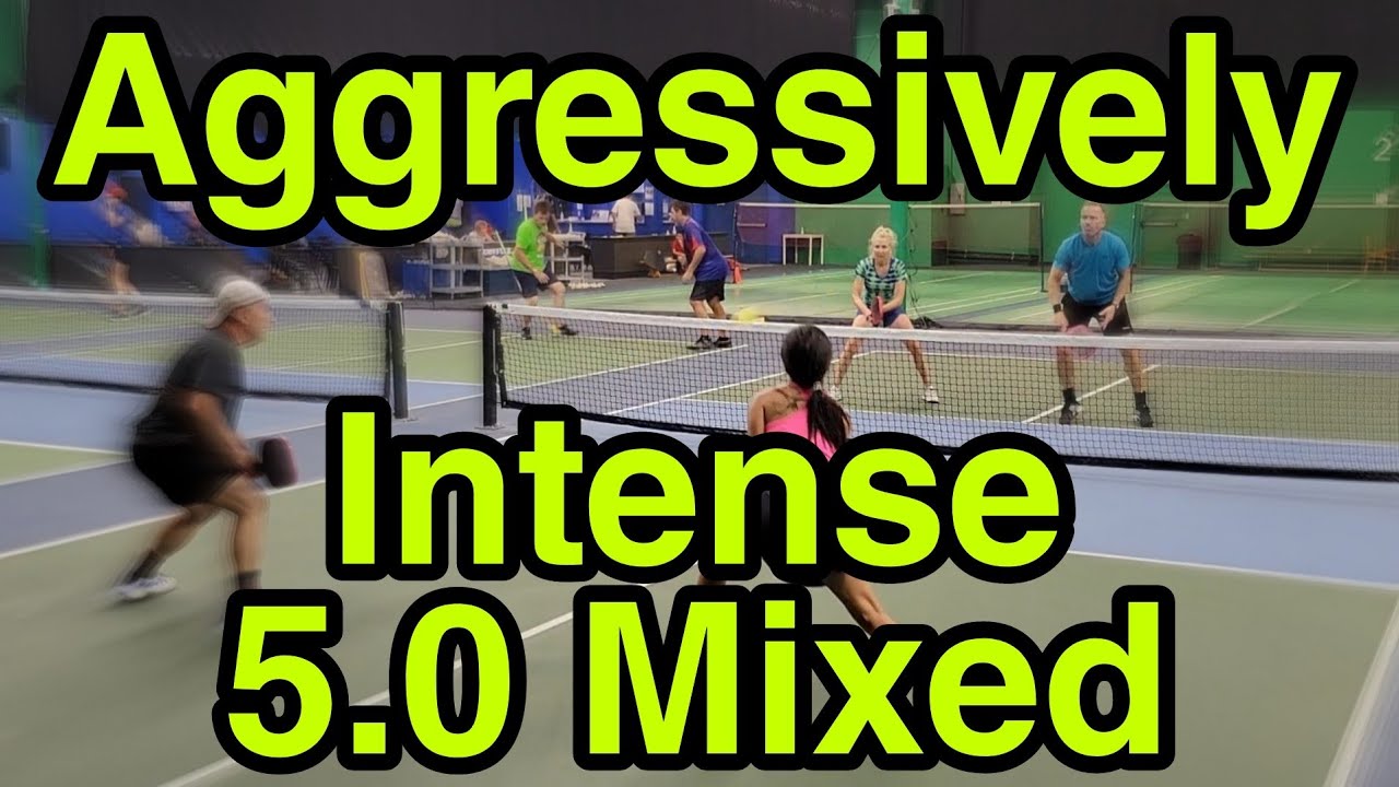 Aggressively Intense 5.0 Pickleball Mixed Doubles Rec Game - YouTube