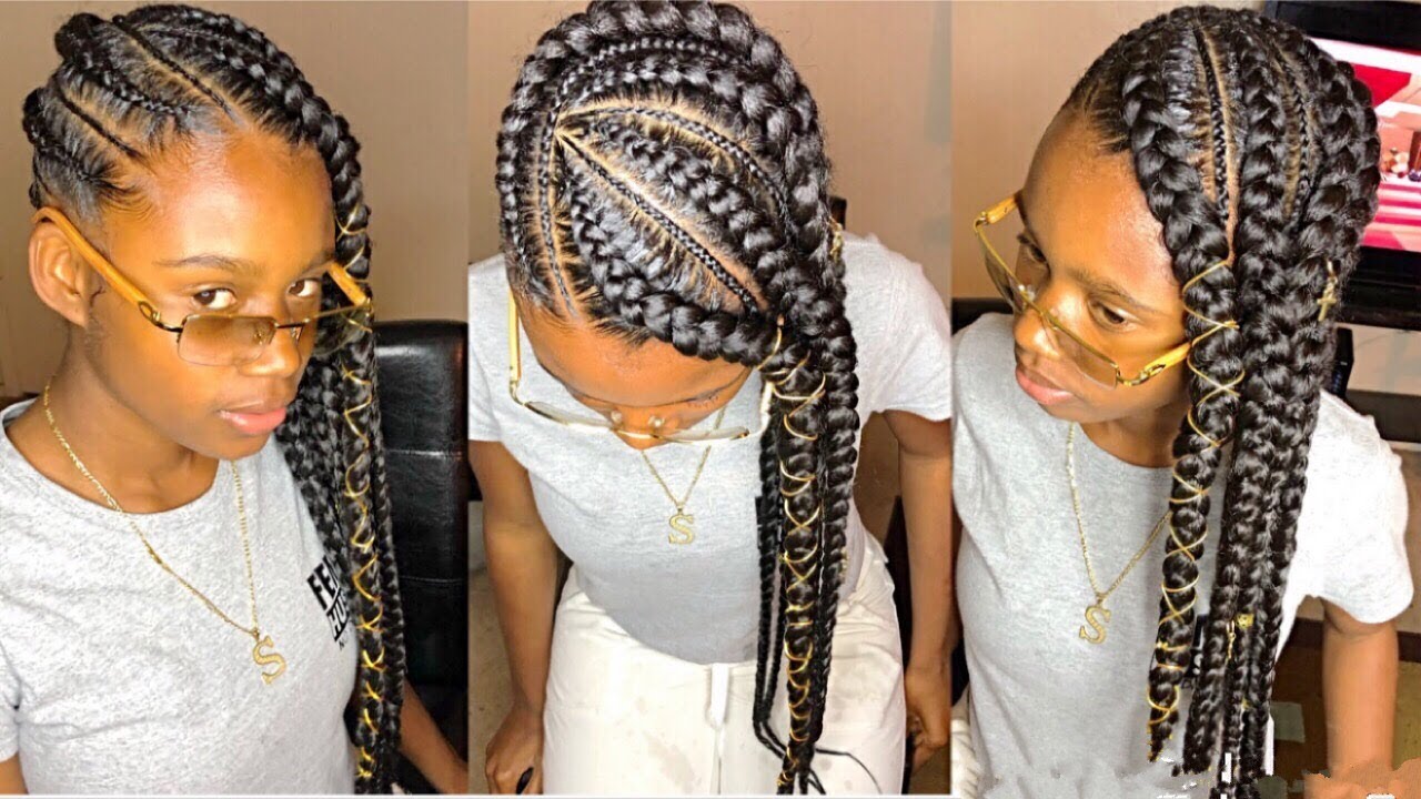 How To:Feed In Braids To The Side |Great For The Summer| - YouTube