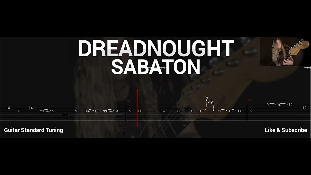 SABATON - DREADNOUGHT ( TAB GUITAR ) - YouTube