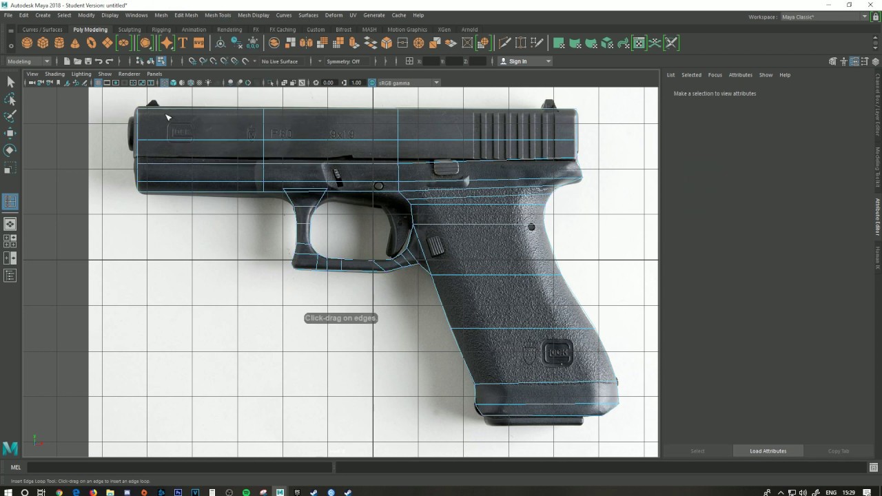 Creating a Glock-18 in Maya #1 - YouTube