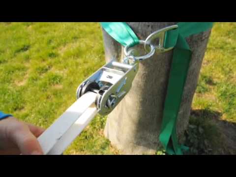 Aufbau Clip 'n Slack Slackline Set - YouTube