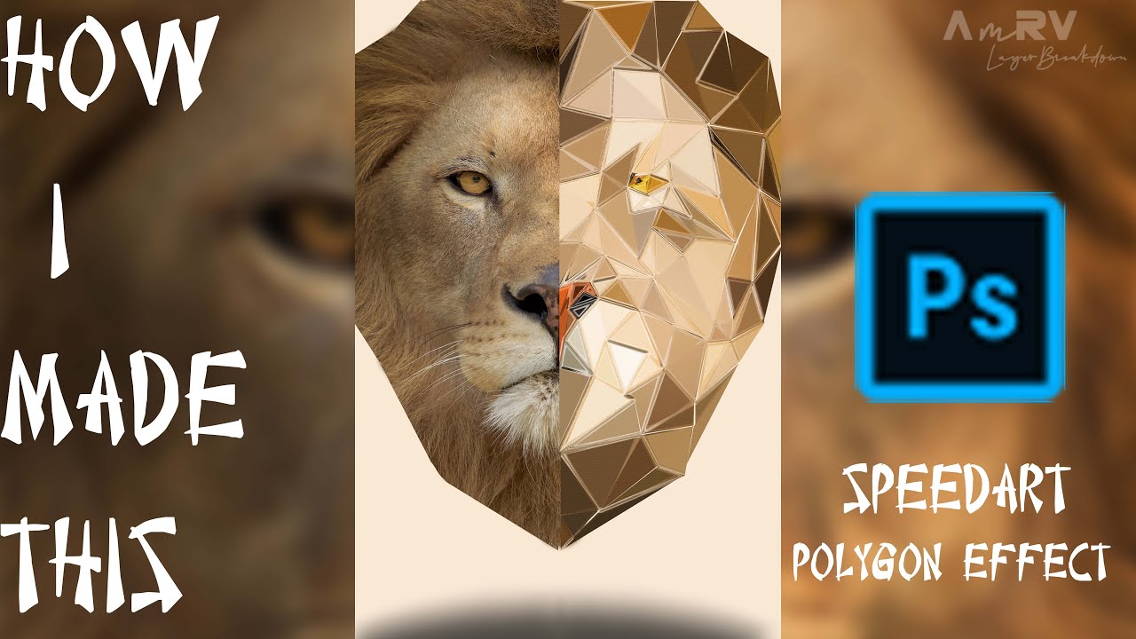 Polygon effect SPEED ART | Hard and controllable way | photoshop - YouTube